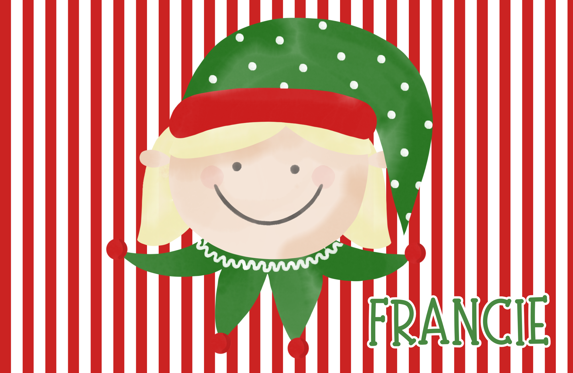 LITTLE GIRL ELF LAMINATED PLACEMAT – Elizabeth Smith Paper Designs